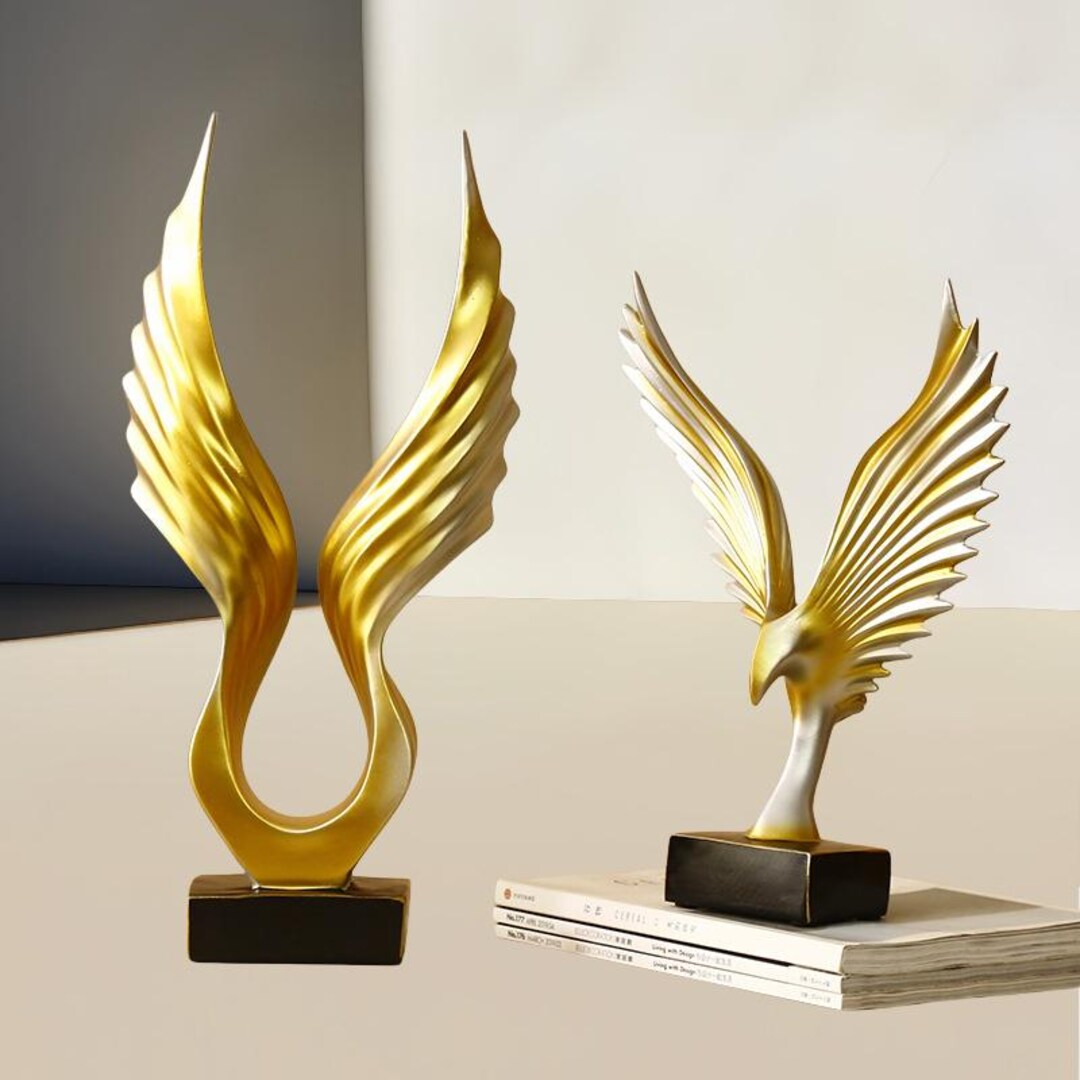 Abstract Winged Brain U-shape Figurine Creative Plastic Sculpture Small ...