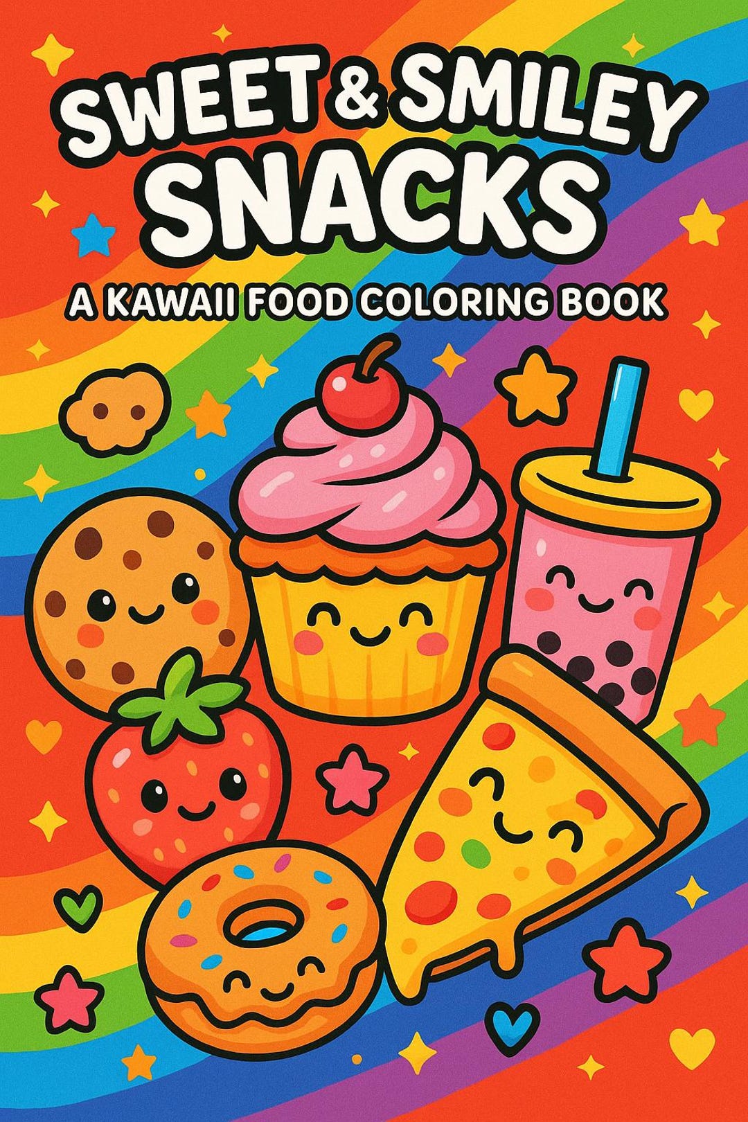 Sweet & Smiley A Kawaii Food Coloring Book - Etsy