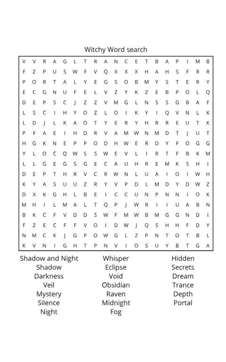 Witchy Word Search Book, 50 Magic Puzzles (digital Download) - Etsy