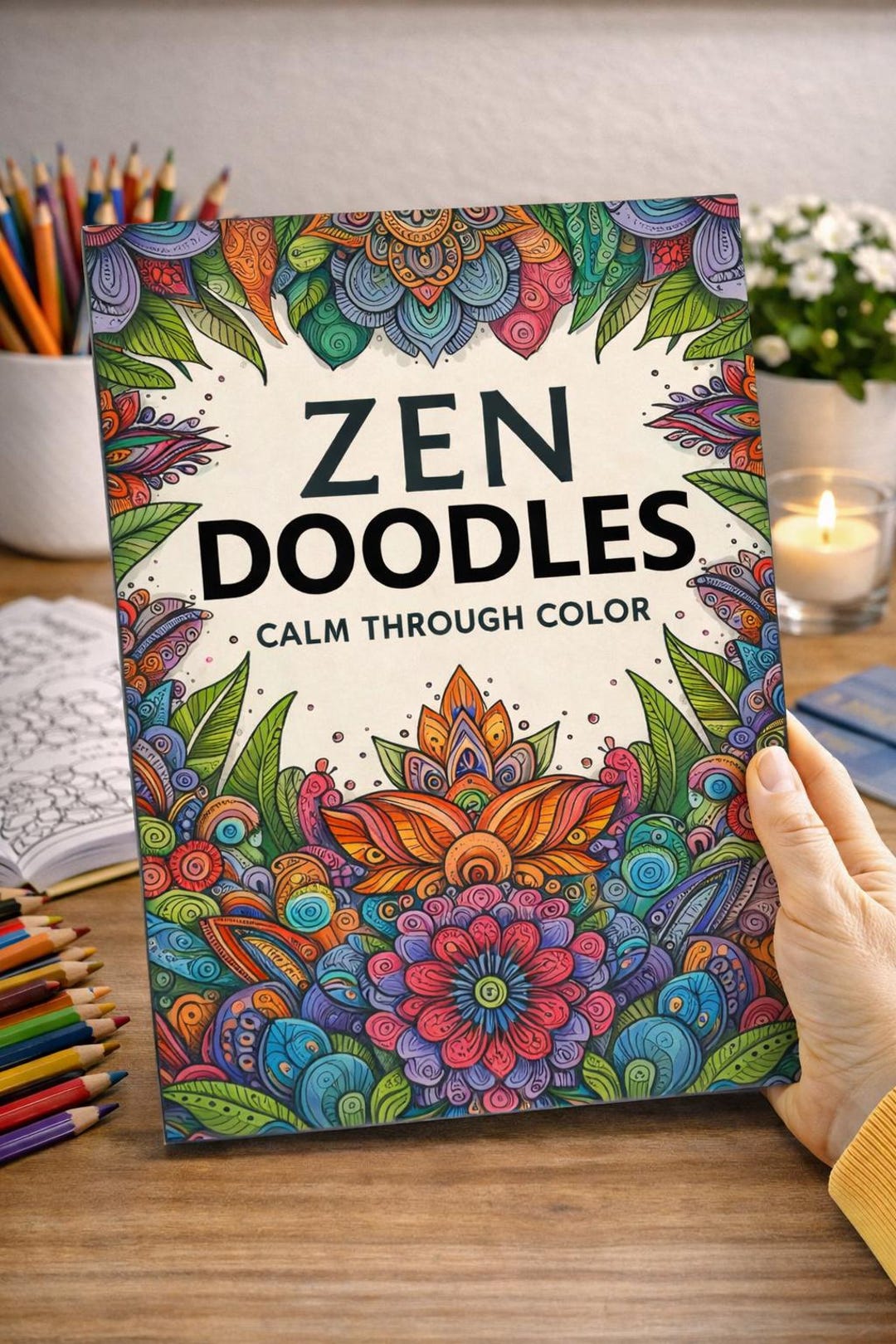 Zen Doodles Coloring Book – 30 Printable Pages of Calming, Creative ...