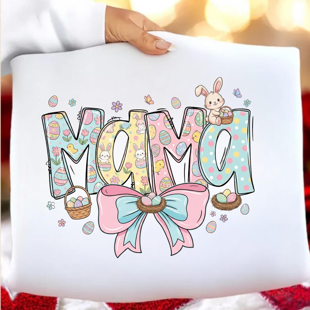 Preppy Easter Mama PNG, Preppy Easter Bunny PNG, Retro Easter Mama ...