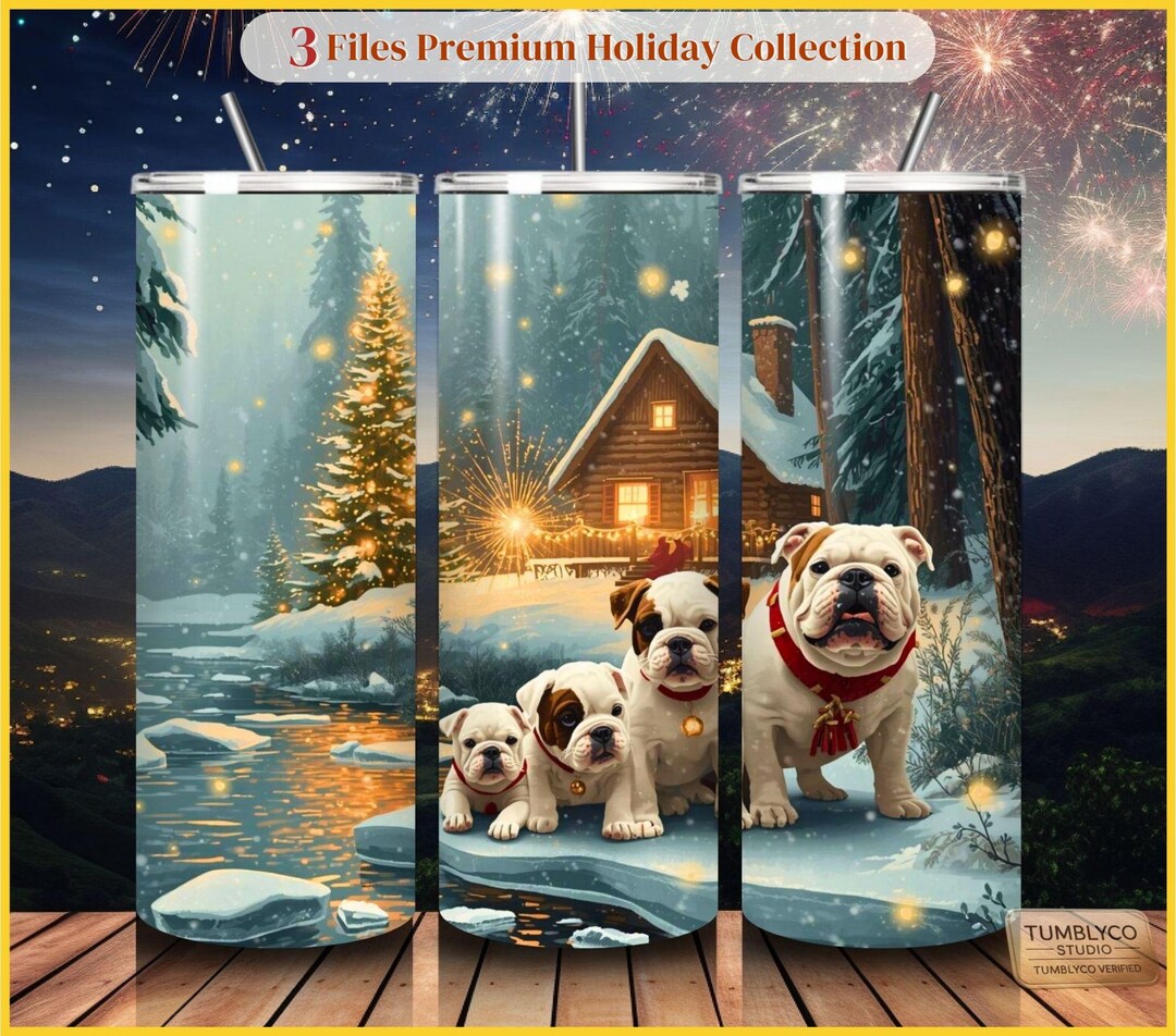Bulldog Christmas Mini Bundle | 3 PNG Winter Holiday Cabin Set - Etsy