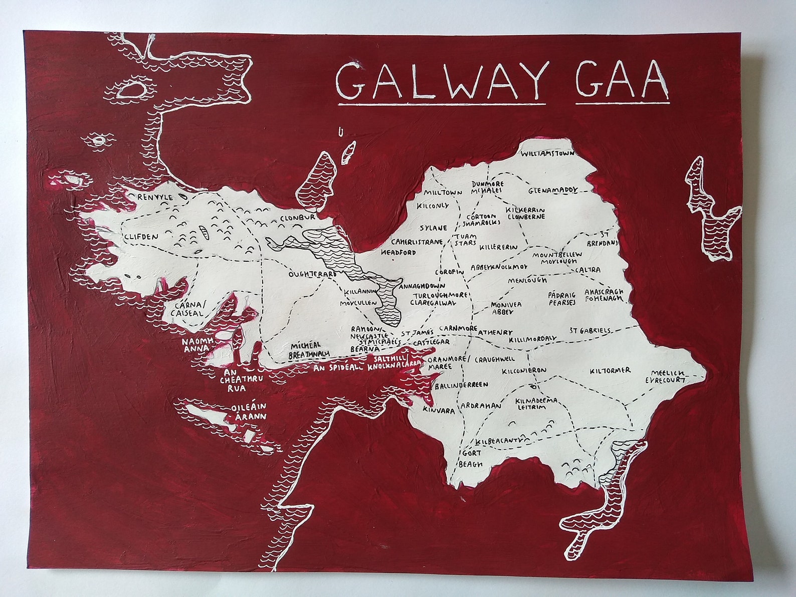 GAA Club Maps gaelic football inspired painting | Etsy