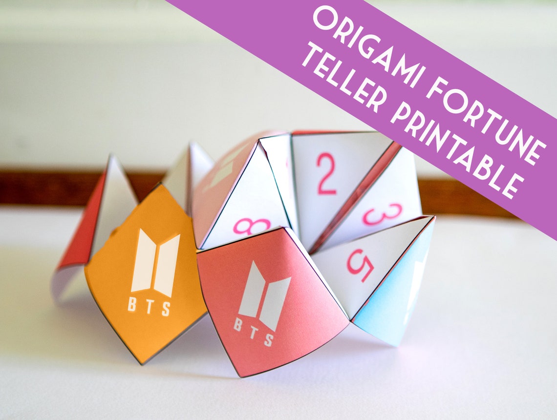 BTS Origami Fortune Teller BTS Birthday Party Printable - Etsy