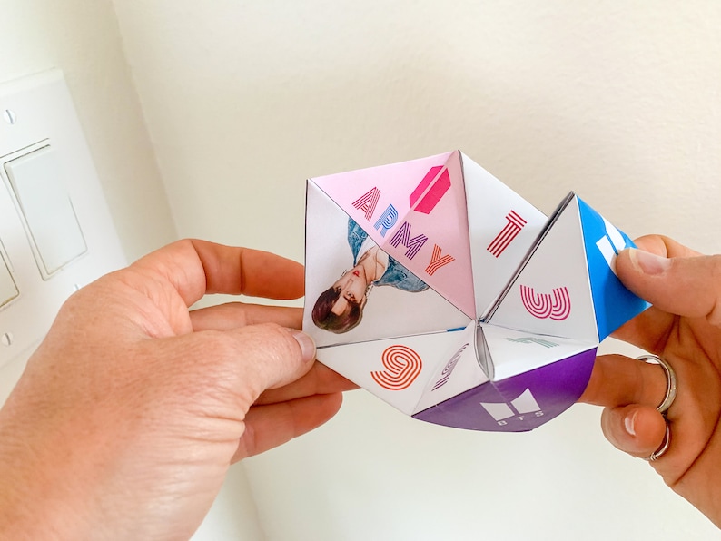 BTS Origami Fortune Teller Dynamite Theme BTS Birthday Party Printable ...