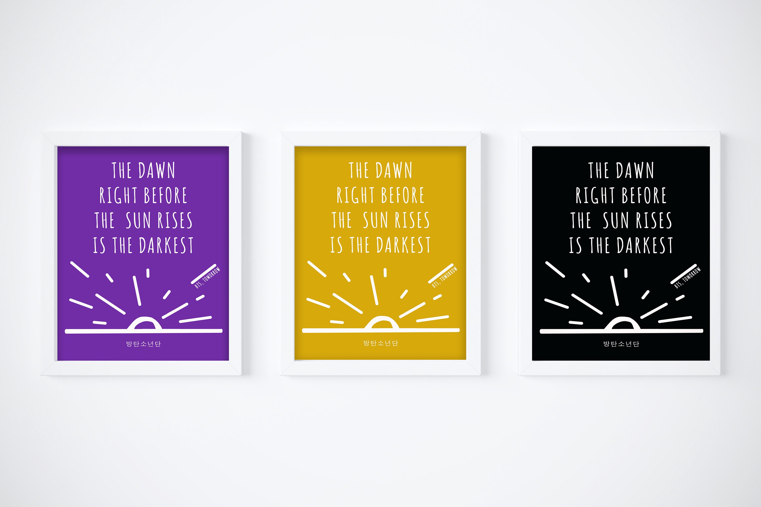 BTS Printable TOMORROW Quote Poster Sunrise Kpop Digital - Etsy