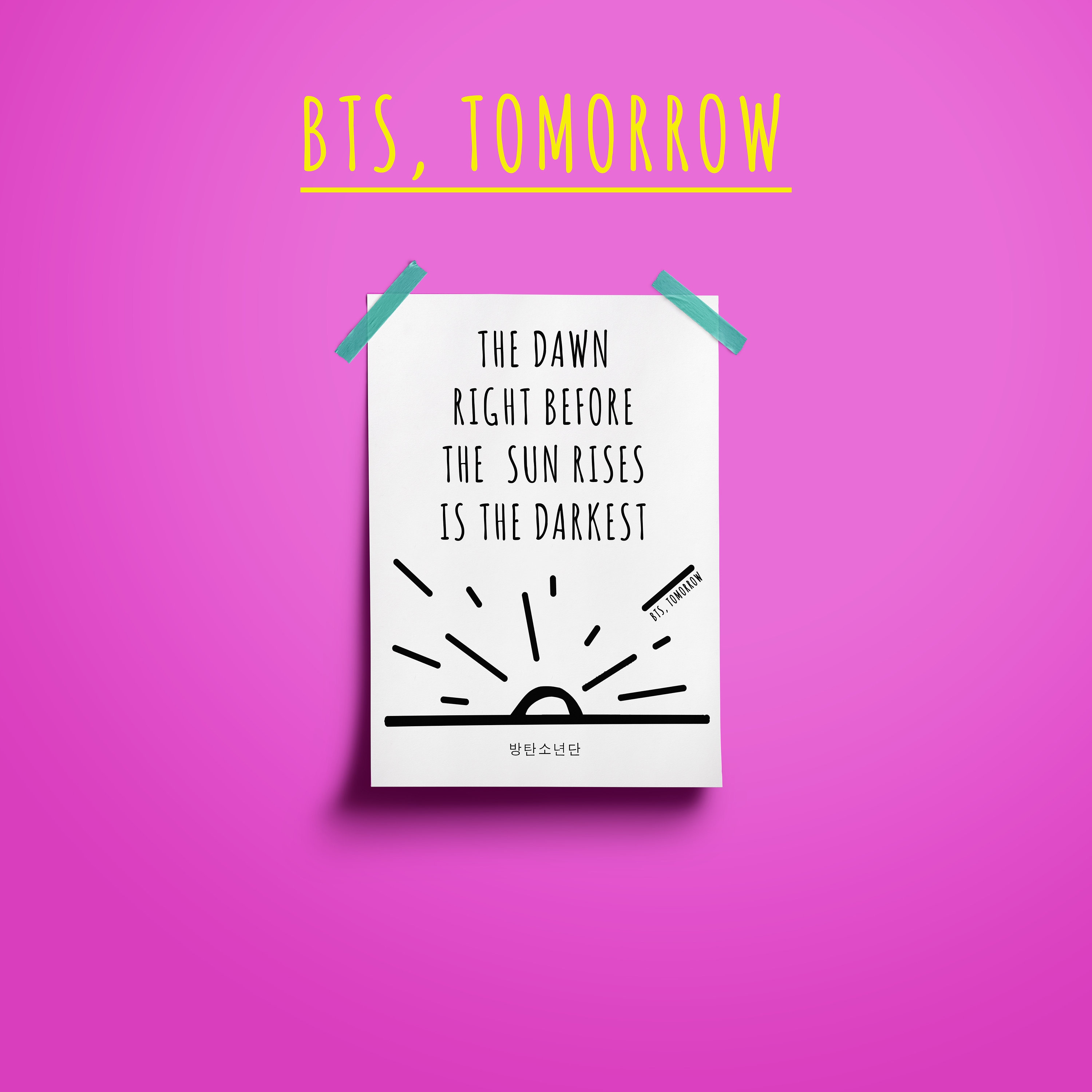 BTS Printable TOMORROW Quote Poster Sunrise Kpop Digital - Etsy
