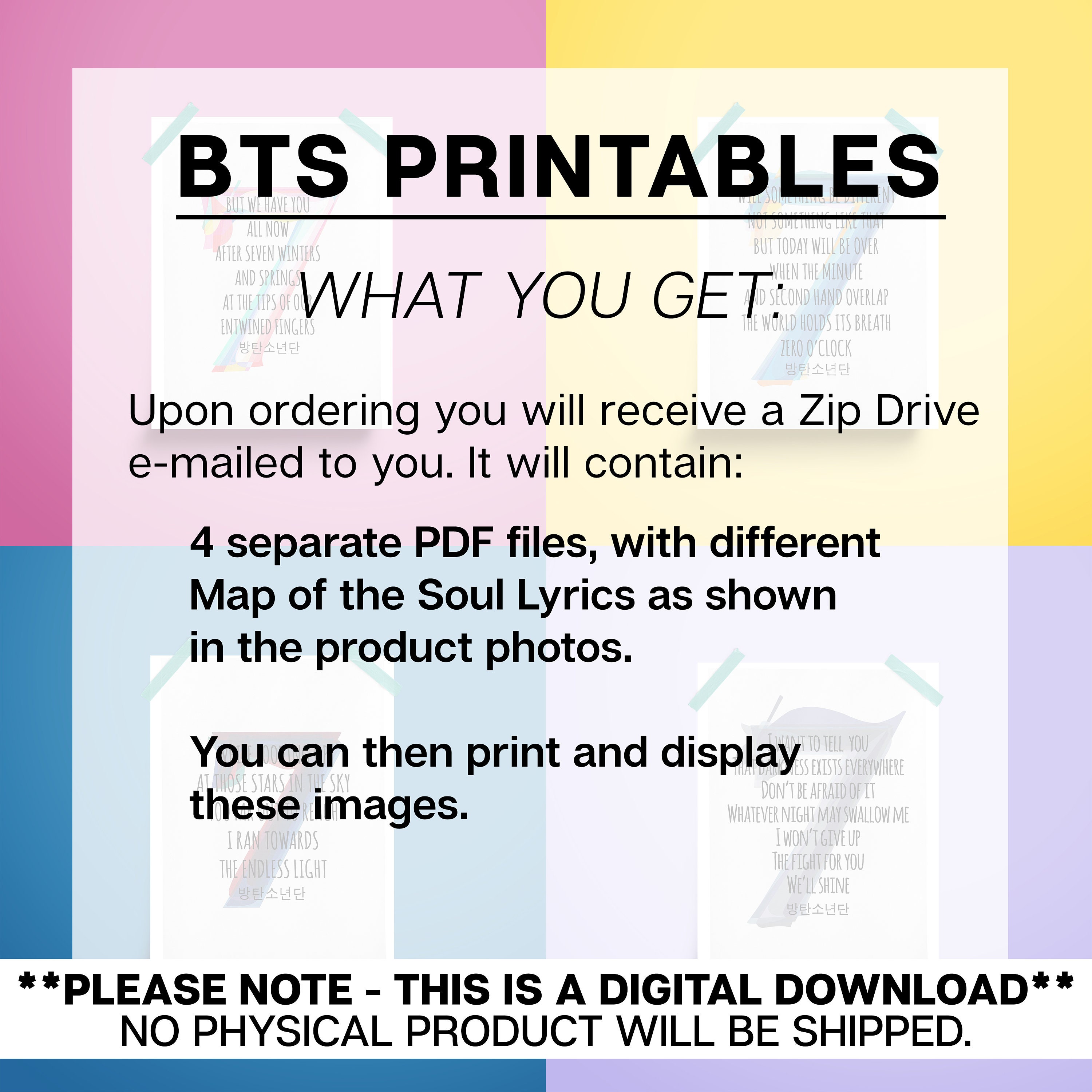 BTS Printables Map of the Soul Lyrics Kpop Download Digital Art - Etsy