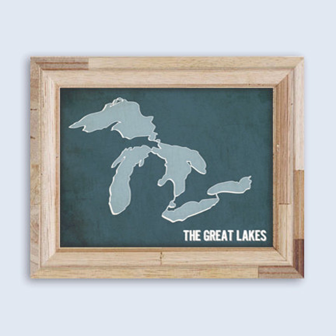 Great Lakes Print DIY Printable Map Wall Art Digital Art - Etsy