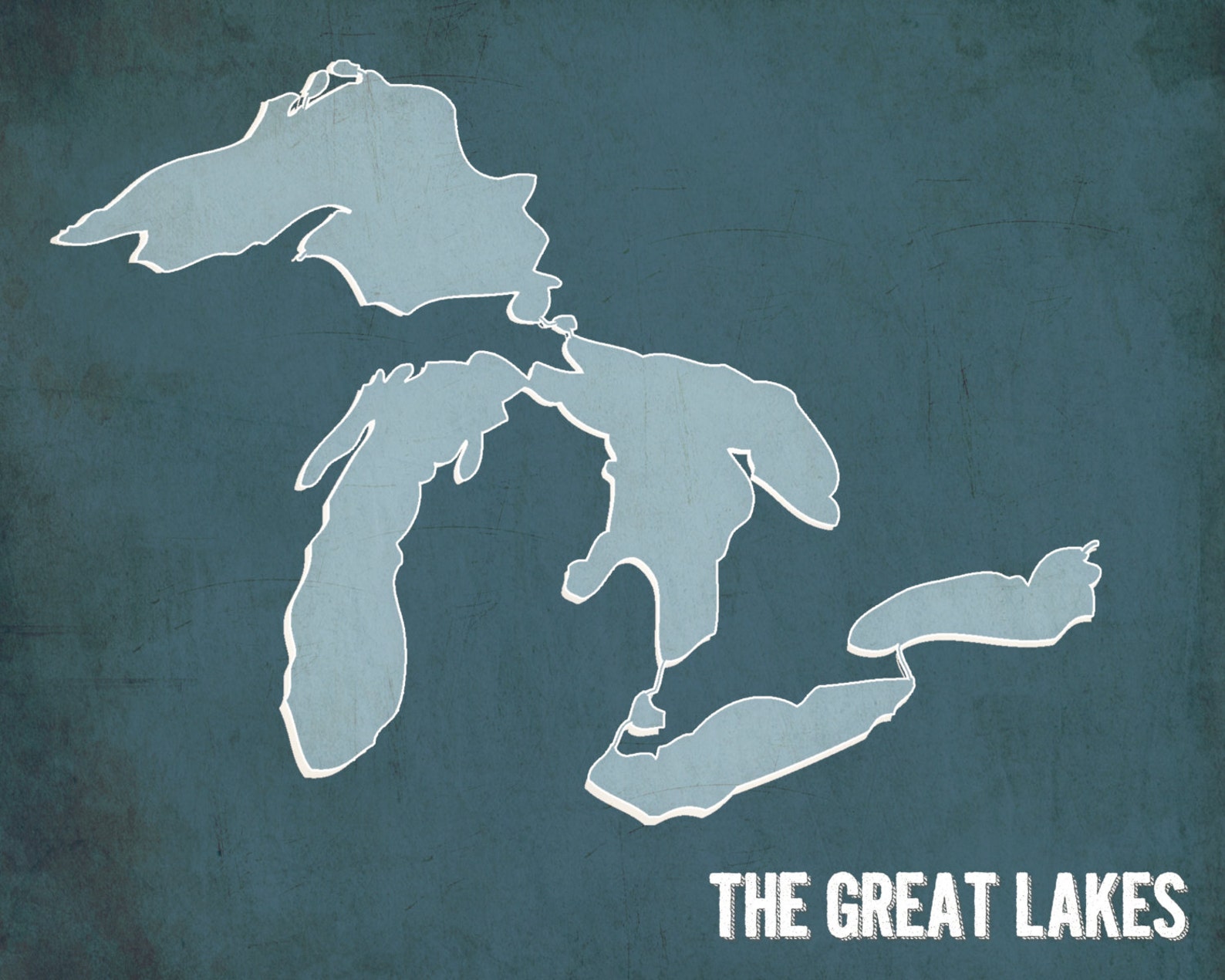 Great Lakes Print DIY Printable Map Wall Art Digital Art - Etsy