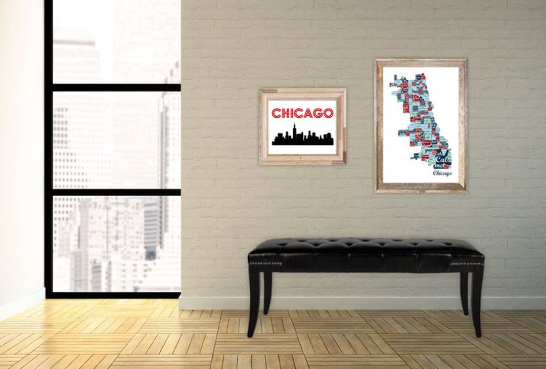 Chicago Skyline, Chicago Neighborhoods, Print Set, DIY Printable Wall ...