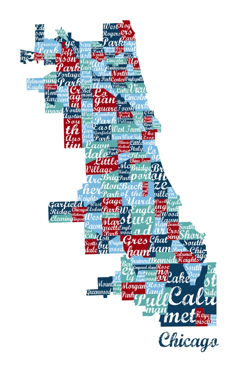 Chicago Flag, Chicago Neighborhoods, Print Set, DIY Printable Wall Art ...