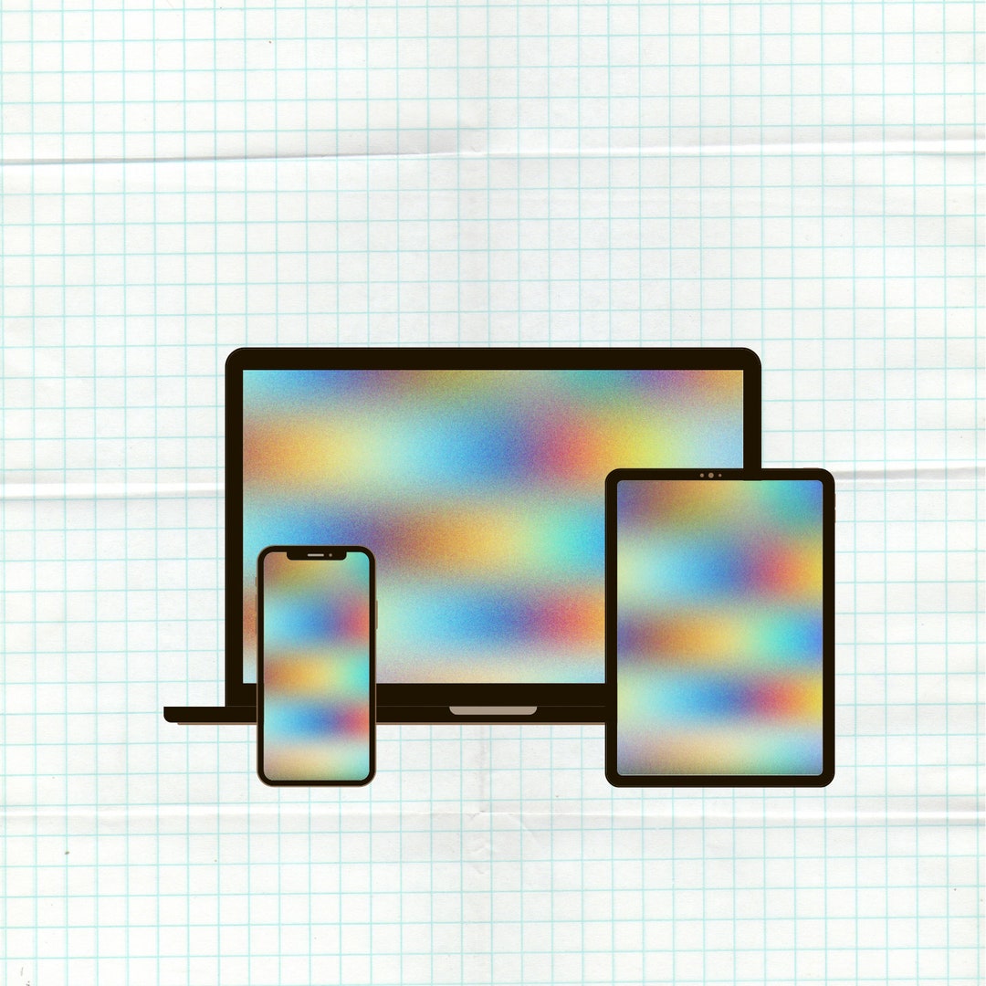 Rainbow Checker Gradient Background | Digital Download | Grainy ...