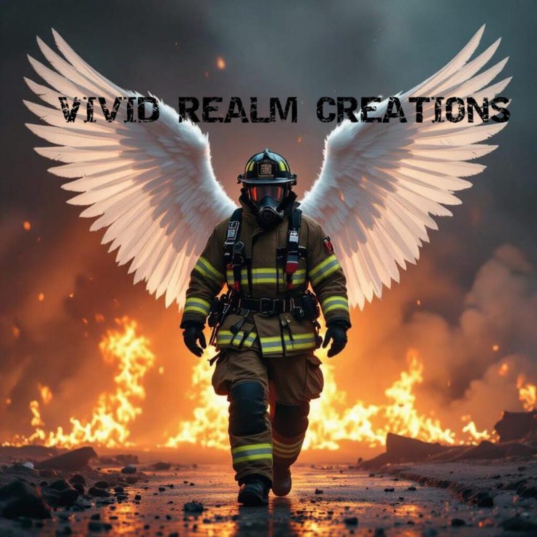 Firefighter Angel Wings Art, First Responder Tribute (digital Download ...
