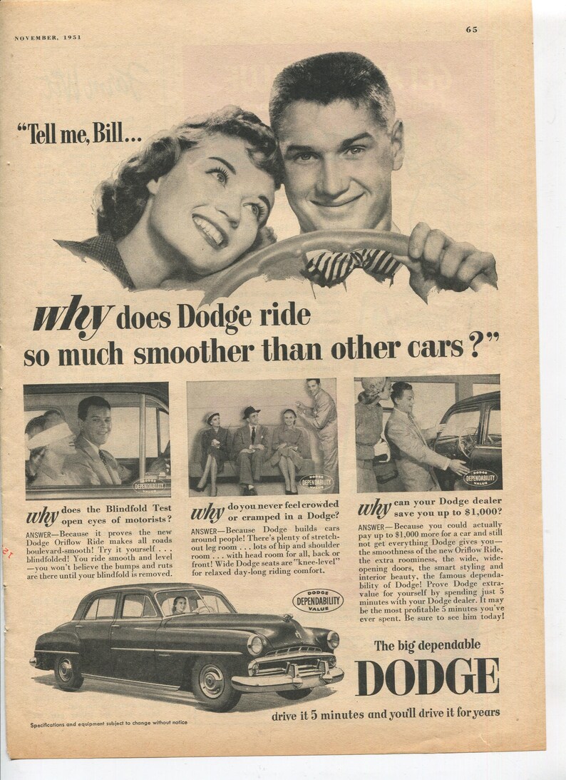 Vintage Dodge Car Ads: 1930s-1990s Full-page Magazine Collection - Etsy