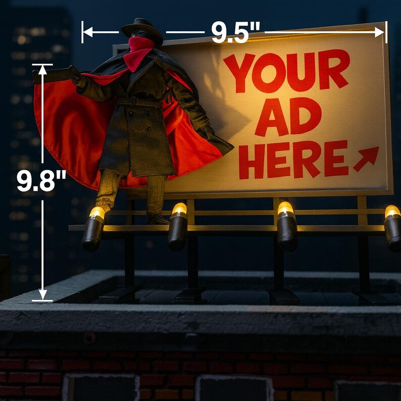 1:12 Scale Rooftop Billboard Diorama With Twist on LED Lights - Etsy