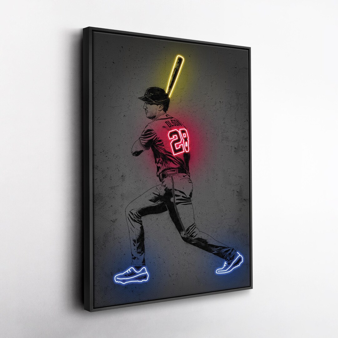 Matt Olson Canvas Art – Atlanta Braves Neon Style Print, MLB Wall Decor ...