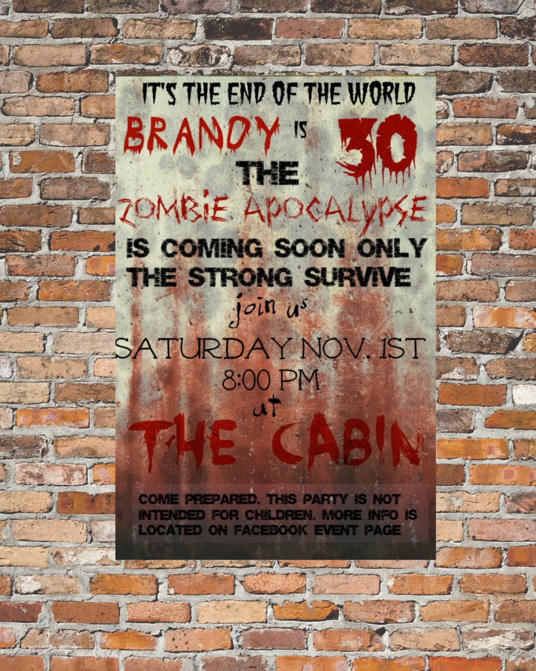 End of the World Zombie Apocalypse Walking Dead Party Invitation - Etsy