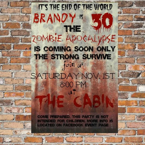 Zombie Invitation - Etsy