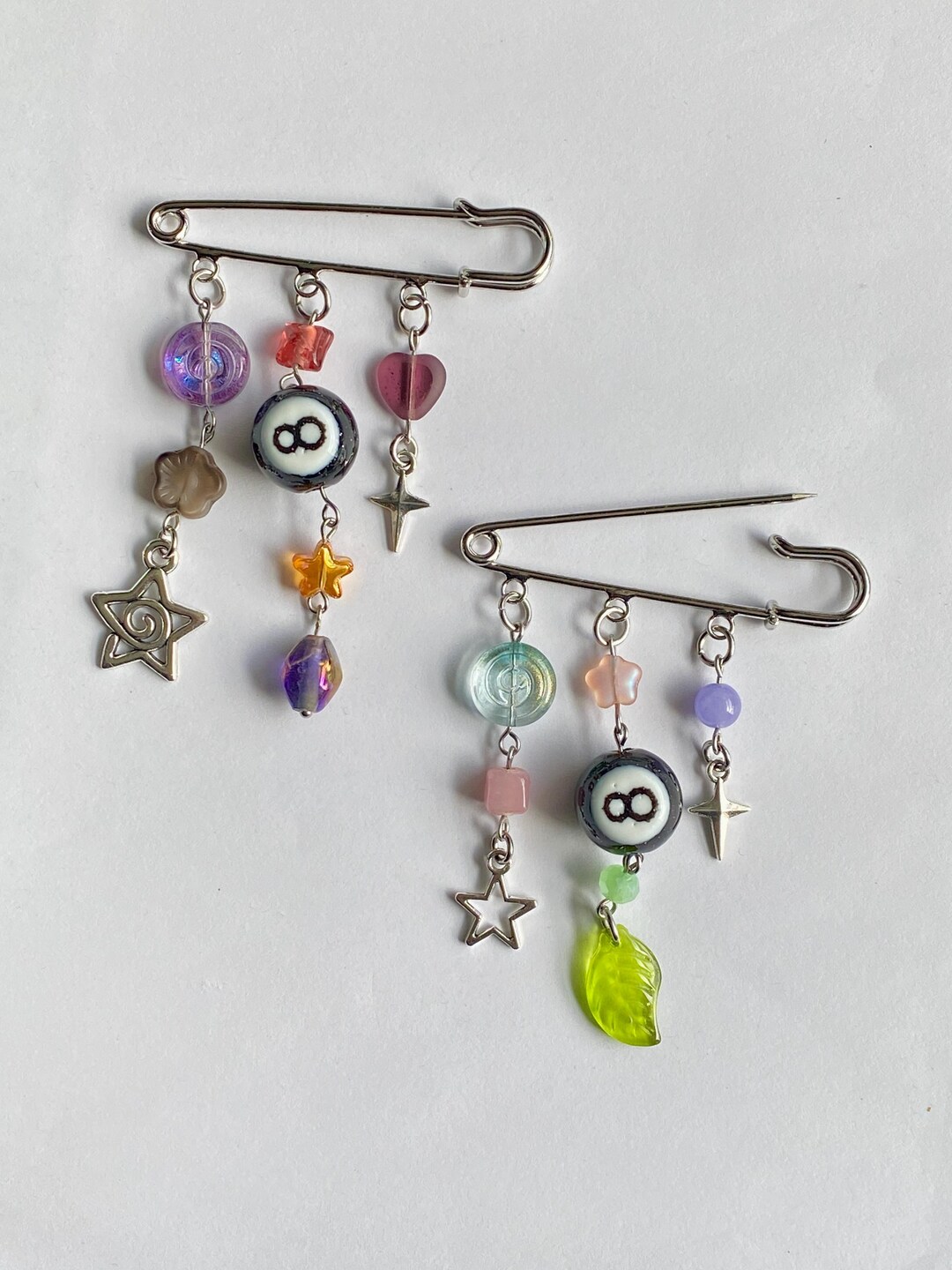 8 Ball Safety Pin Bag Charm Accessory - Etsy