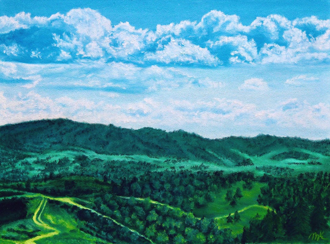 Mount Diablo Landscape Original Pastel Painting – California Hills Fine ...