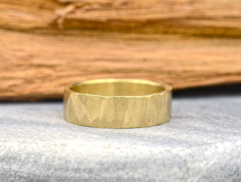 Promise Ring for Him 6mm Men's Gold Ring in Recycled 14k - Etsy