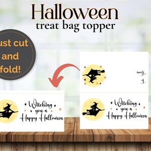 Witchy Halloween Treat Bag Toppers: Printable Party Favors (digital ...