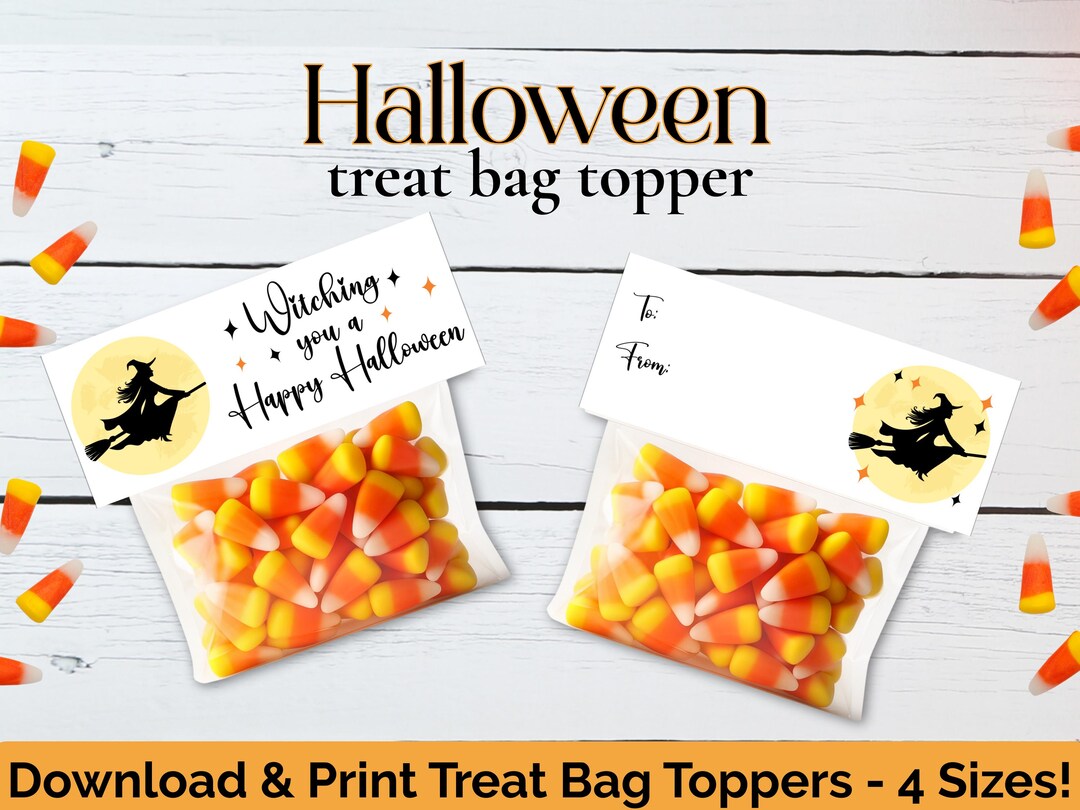 Witchy Halloween Treat Bag Toppers: Printable Party Favors (digital ...