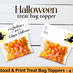 Witchy Halloween Treat Bag Toppers: Printable Party Favors (digital ...
