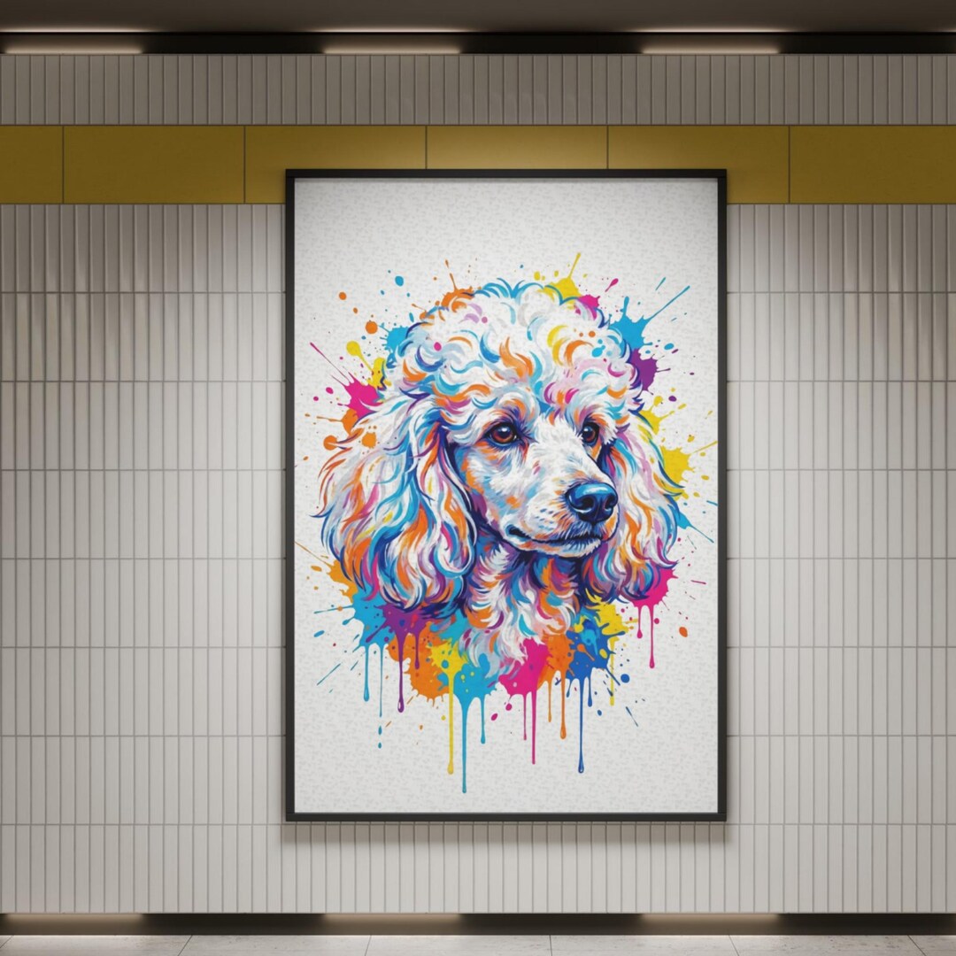 Poodle Wall Art Digital Download Modern Pet Portrait Printable Abstract ...