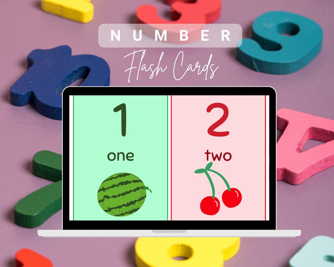 Fruit Number Flash Cards 1-10: Printable Toddler Learning (PDF Download ...
