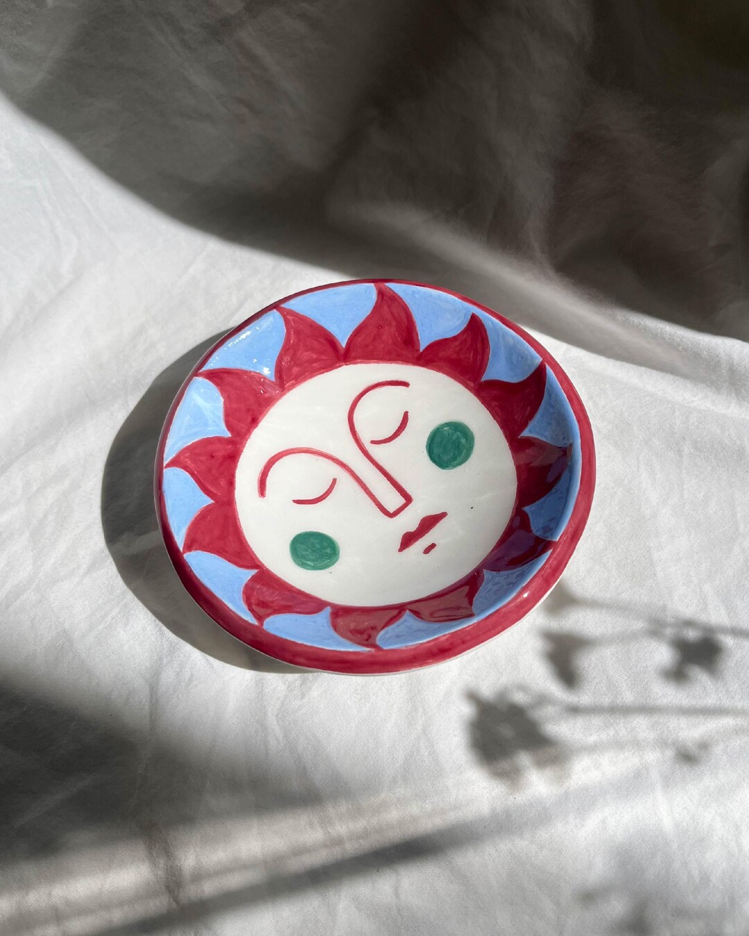 Ceramic Sun Plate - Etsy
