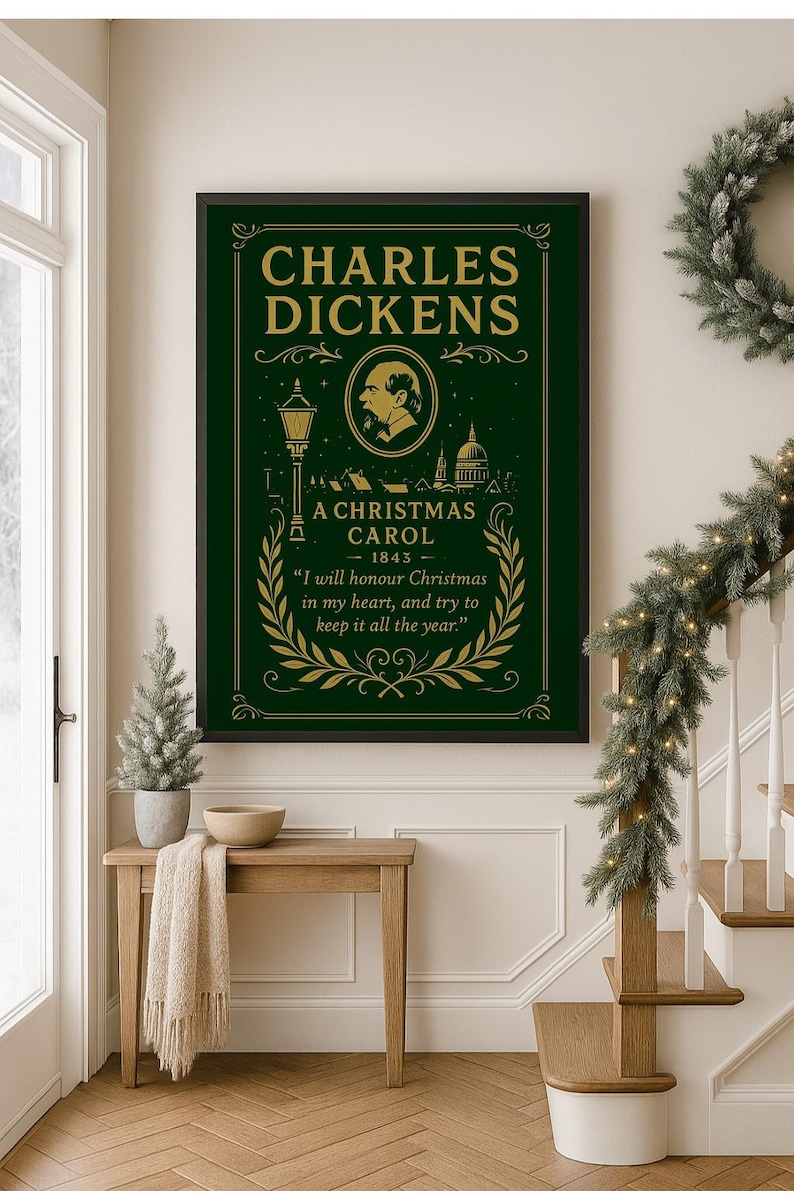 Vintage Charles Dickens A Christmas Carol Poster | Victorian Christmas ...