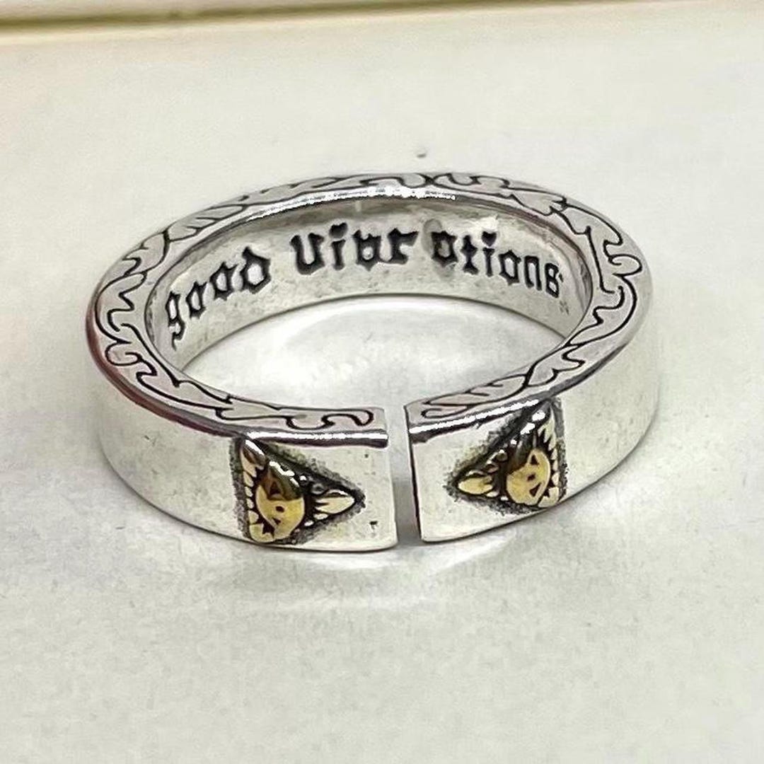 Silver and Gold Adjustable Evil Eye Band Ring, Tarnish Free, Statement ...