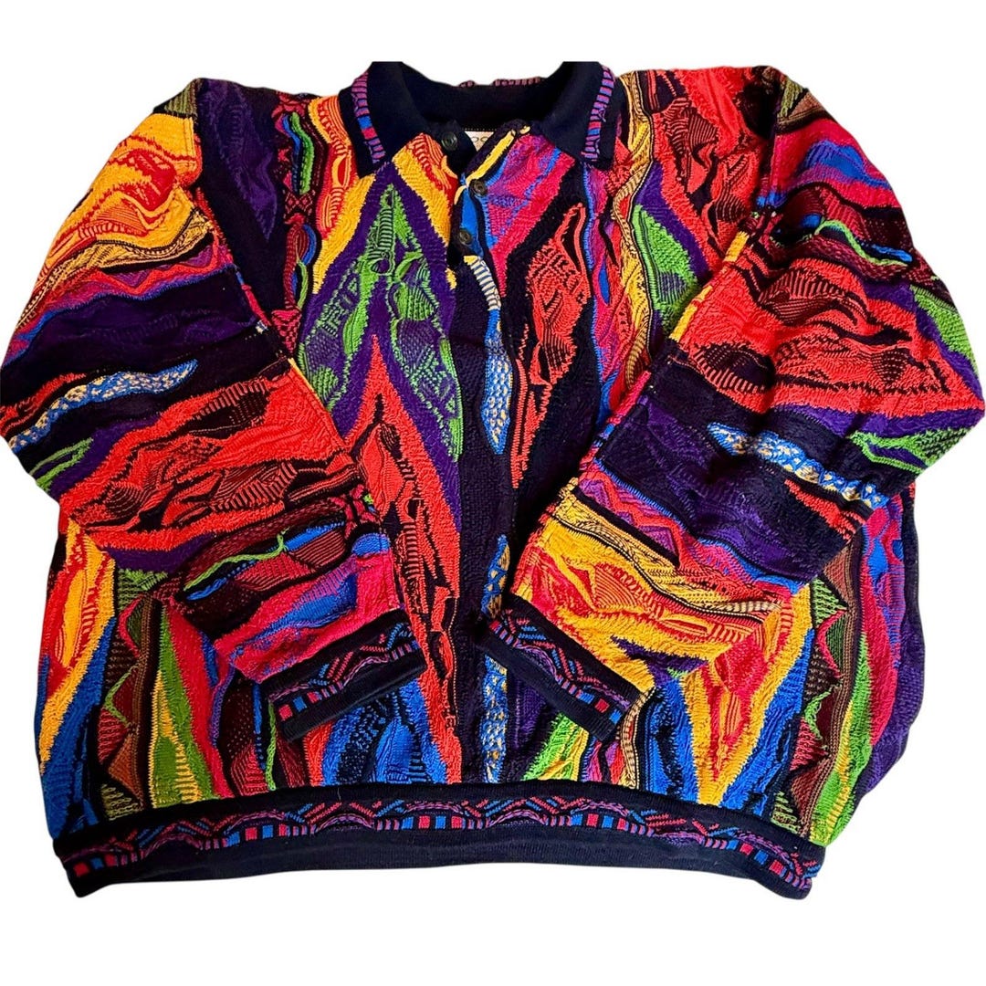 Coogi Australia Multi Color Sweater Size 2XL Cosby Biggie Hip Hop - Etsy