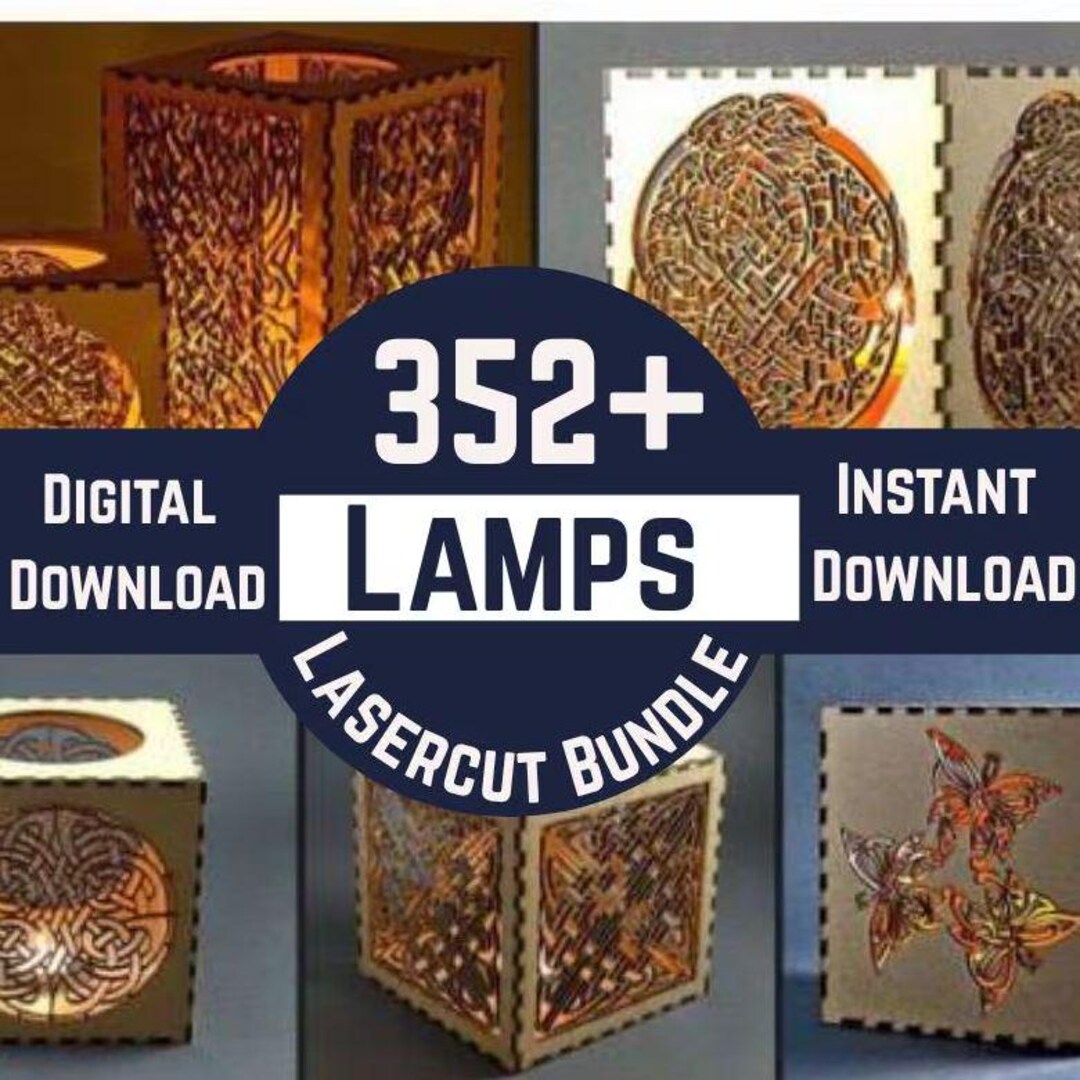 352+ Lamps Bundle Laser Cut Svg File, Table Lamp Modern Lantern Dxf Cnc ...
