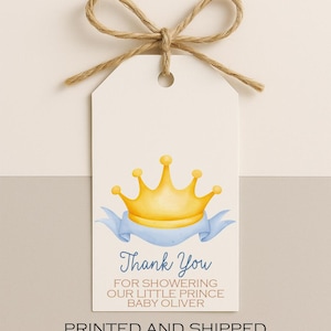 Little Prince Baby Shower Tag – Crown Baby Shower Favor Tags for Boy ...