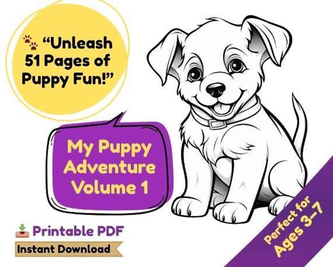 51 Cute Puppy Coloring Pages + Bonus! | Baby Dog Printable PDF | Kids ...