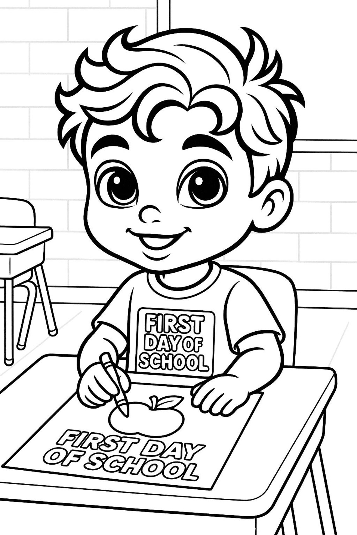 First Day of School Coloring Pages - Etsy