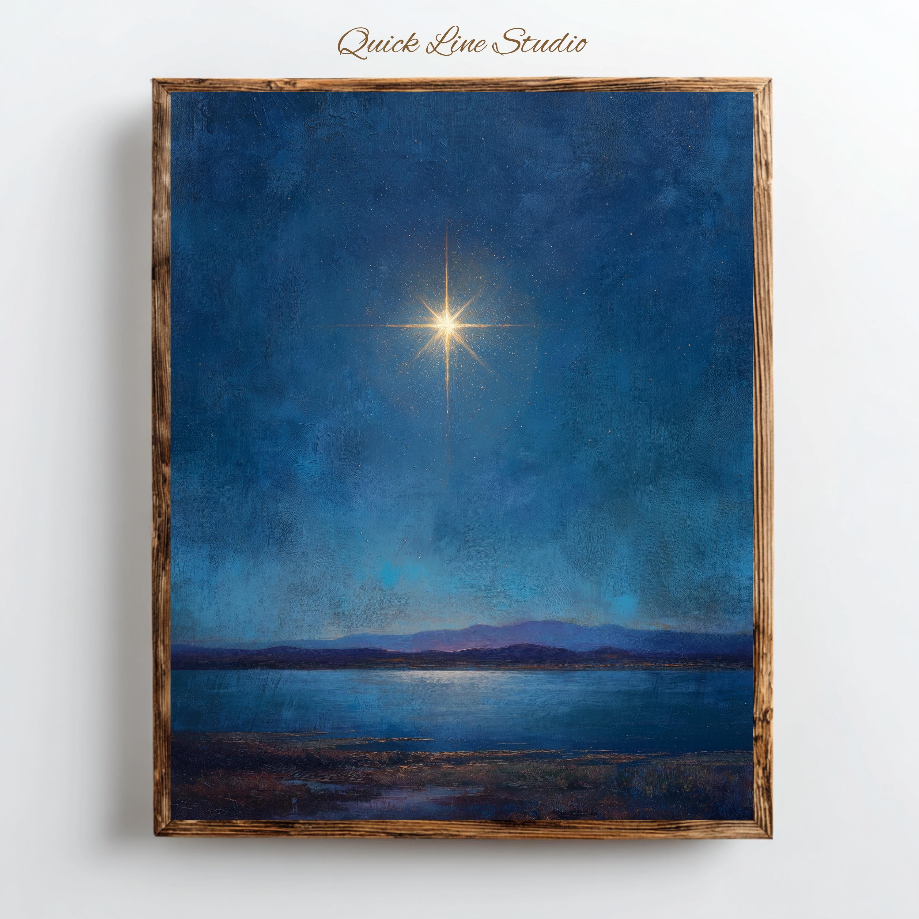 Star of Bethlehem Wall Art | Guiding Light Painting | Christian ...