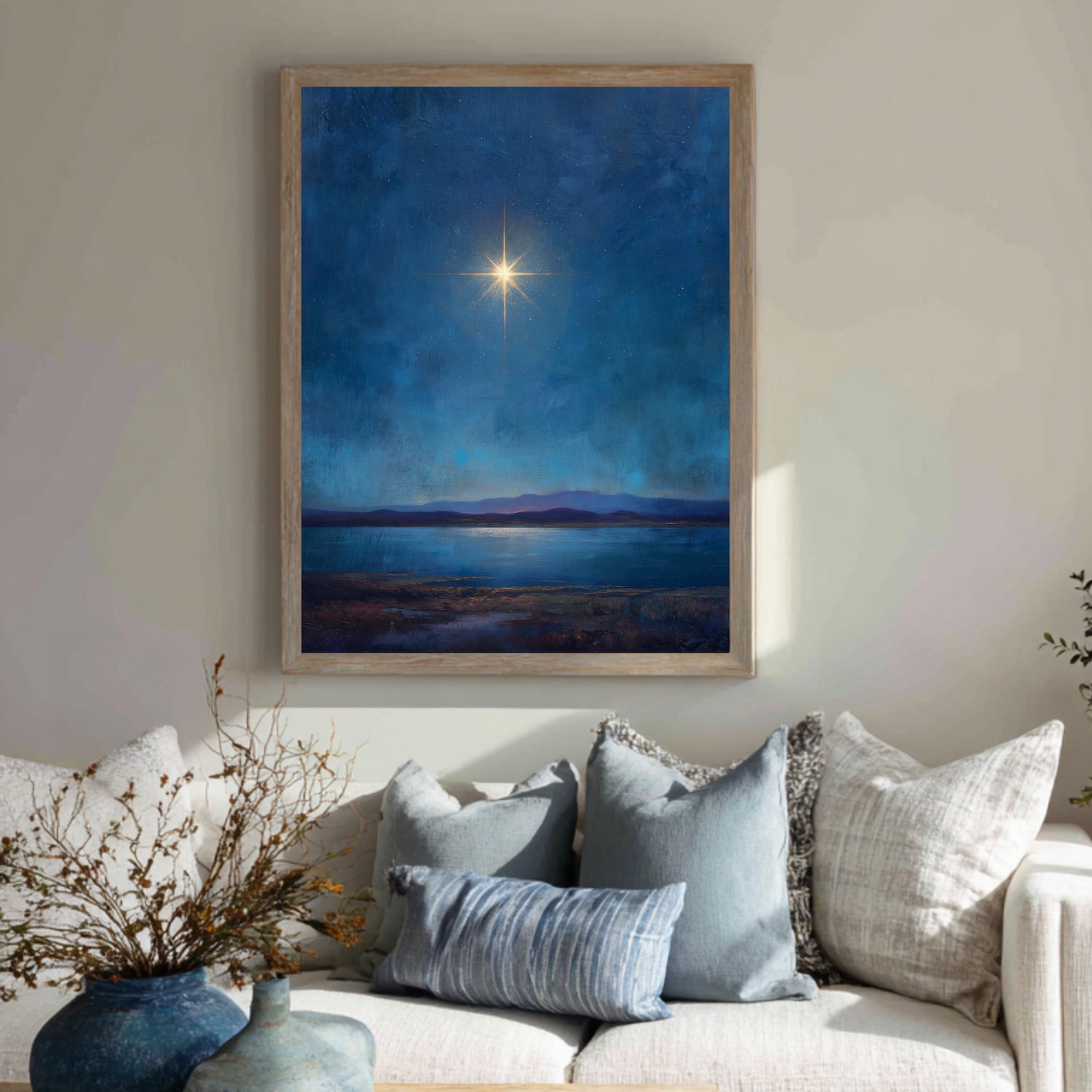 Star of Bethlehem Wall Art | Guiding Light Painting | Christian ...