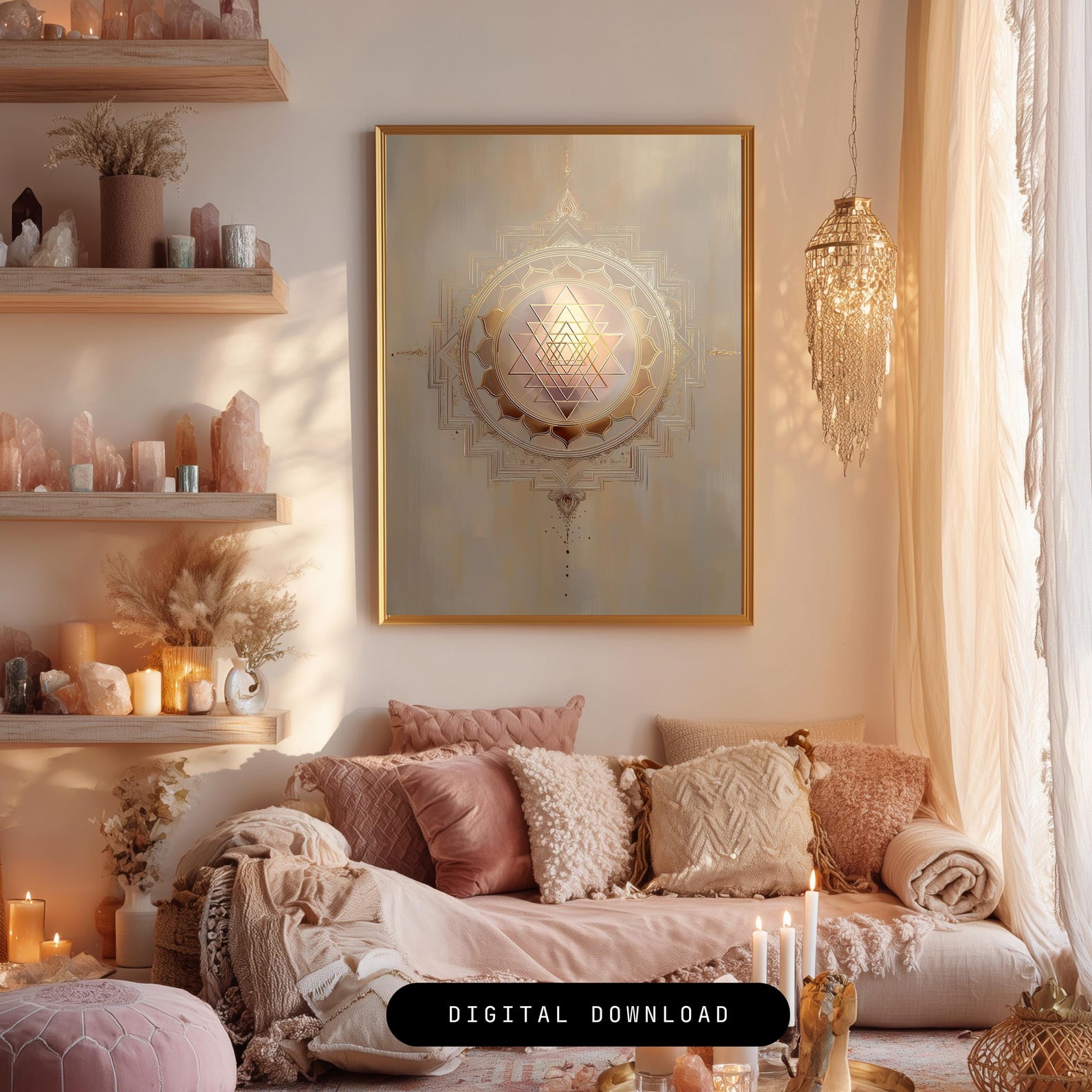 Sacred Geometry Inspired by the Sri Yantra | Golden Mandala Wall Art ...