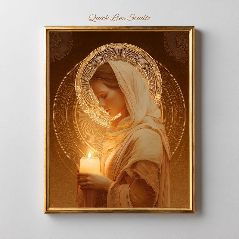 Mary Magdalene Wall Art | Sacred Feminine Spiritual Print | Golden ...