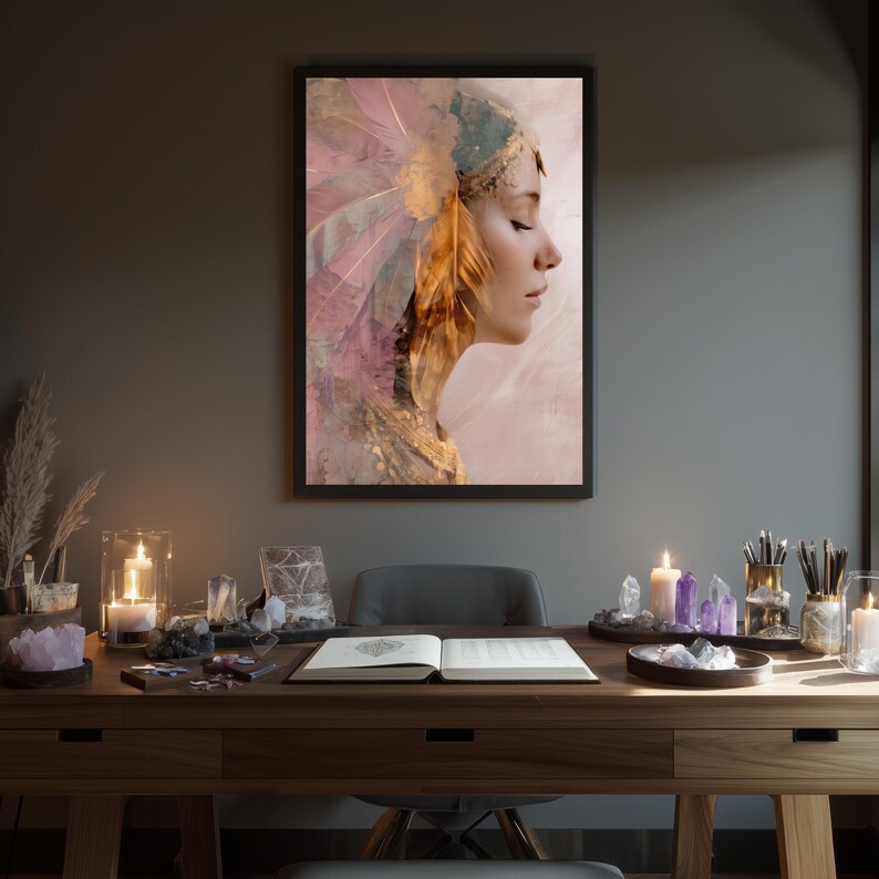 Divine Feminine Goddess Wall Art | Ethereal Boho Wall Art | Mystical ...
