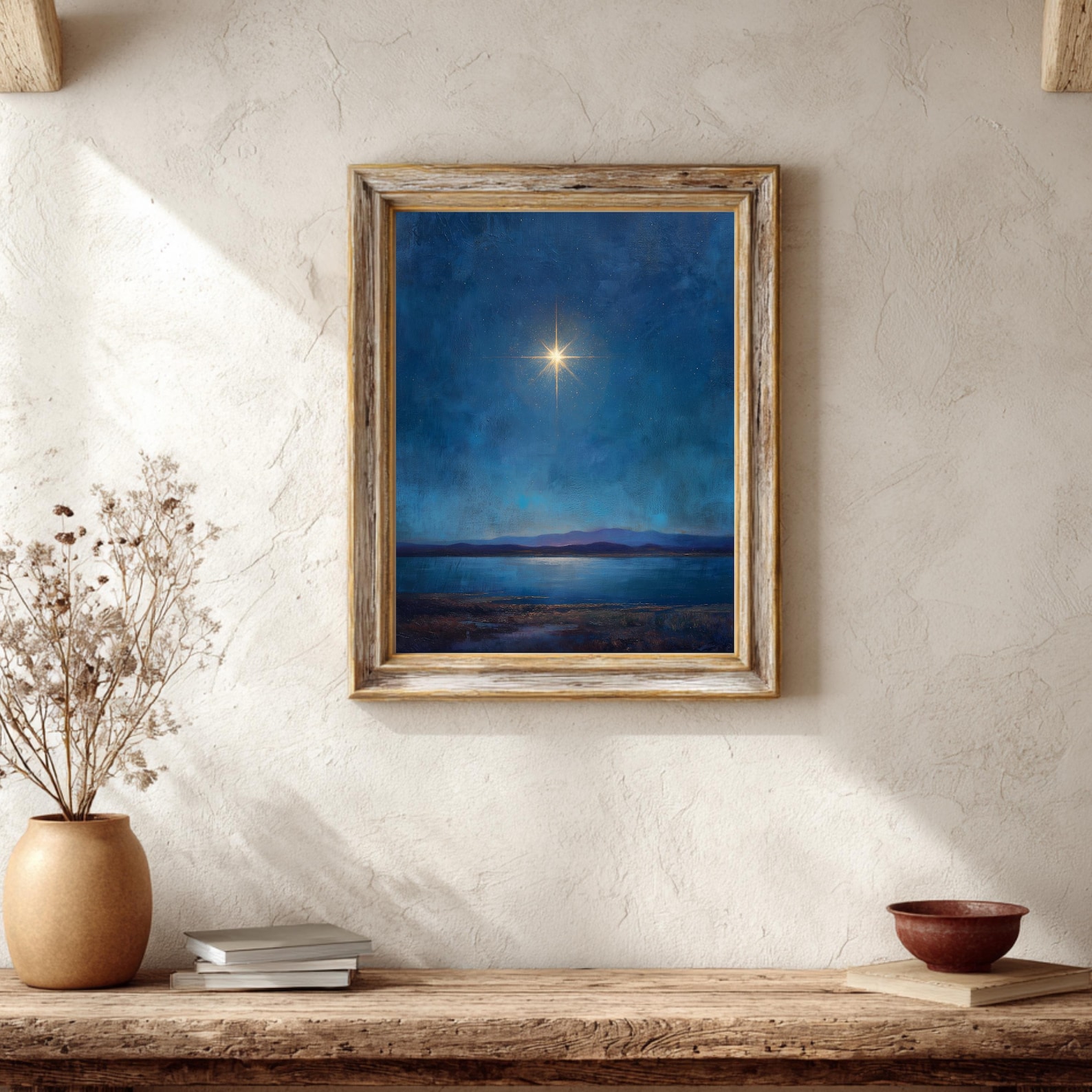 Star of Bethlehem Wall Art | Guiding Light Painting | Christian ...