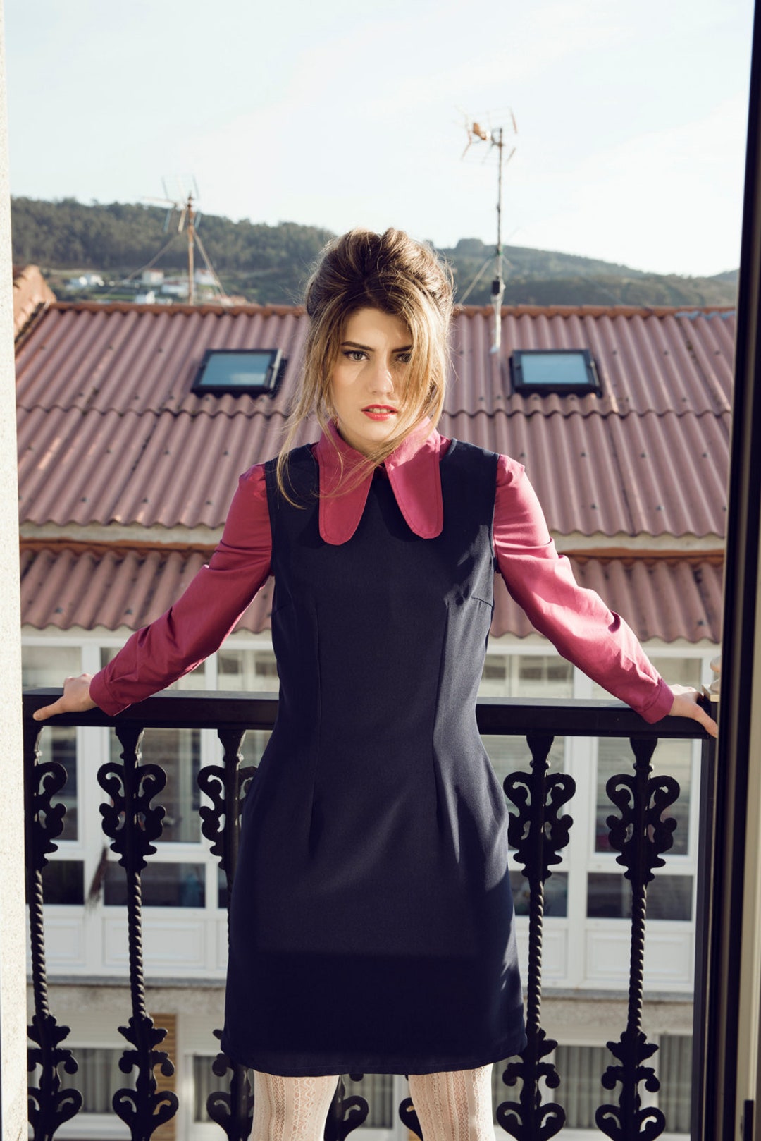 Pinafore Dress 60s Mod Dress Mini Shift Dress Scooter Suedehead Custom ...