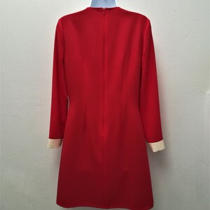 Red Mod Dress, Sabrina Dress, 1960s Shift Dress, 60s Mini Ruffle Dress ...
