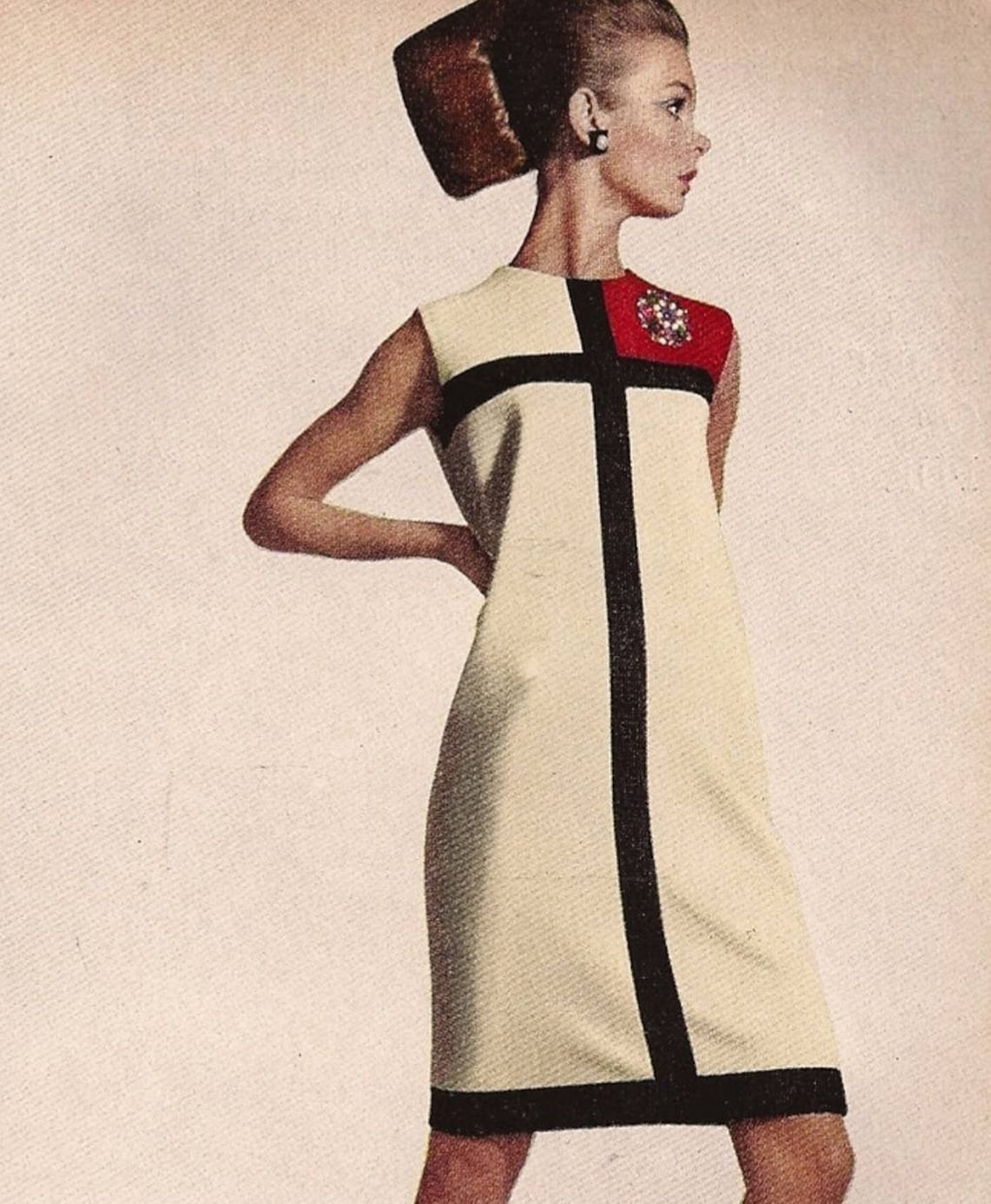 Red Mondrian Dress Mod Shift Dress 60s Mini Dress A Line - Etsy