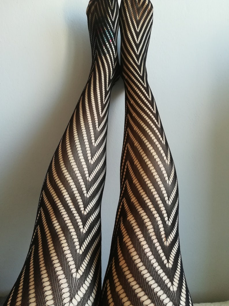 Black Tights Retro Bride Fishnet Mod Geometric Stockings Lace - Etsy