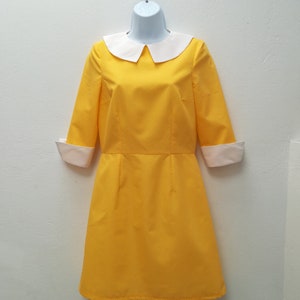 Yellow Mod Shift Dress, 1960s Mod Shift With Long Sleeves, Yellow Mod ...